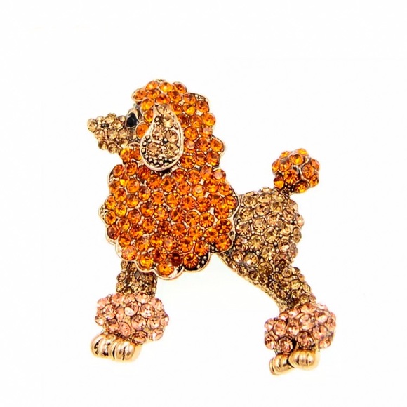 Jewelry | Rhinestone Poodle Dog Brooch Pin | Poshmark
